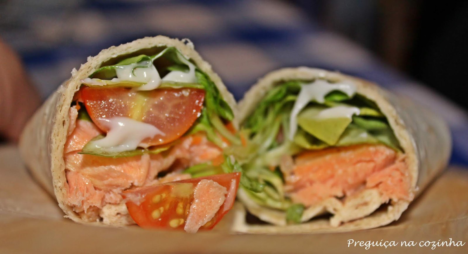 Preguiça na Cozinha: 240 - Wrap de Salmão e Maça