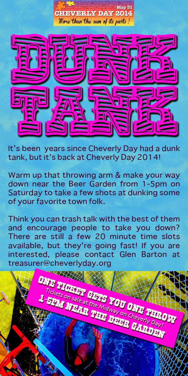 The Cheverly Day Blog!: Who's in the Dunk Tank?