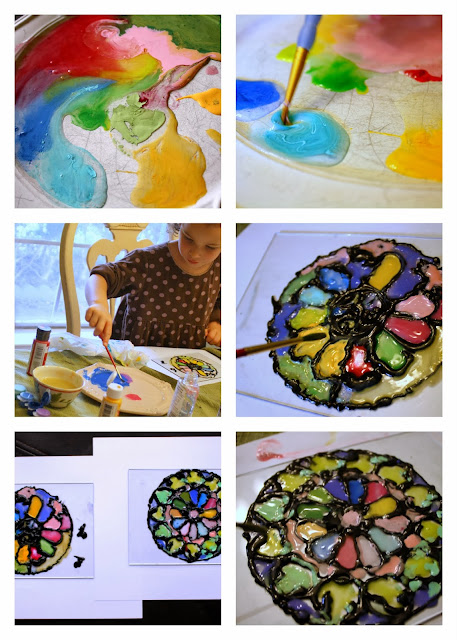Having Fun at Home: Stained Glass: Kids Medieval Project