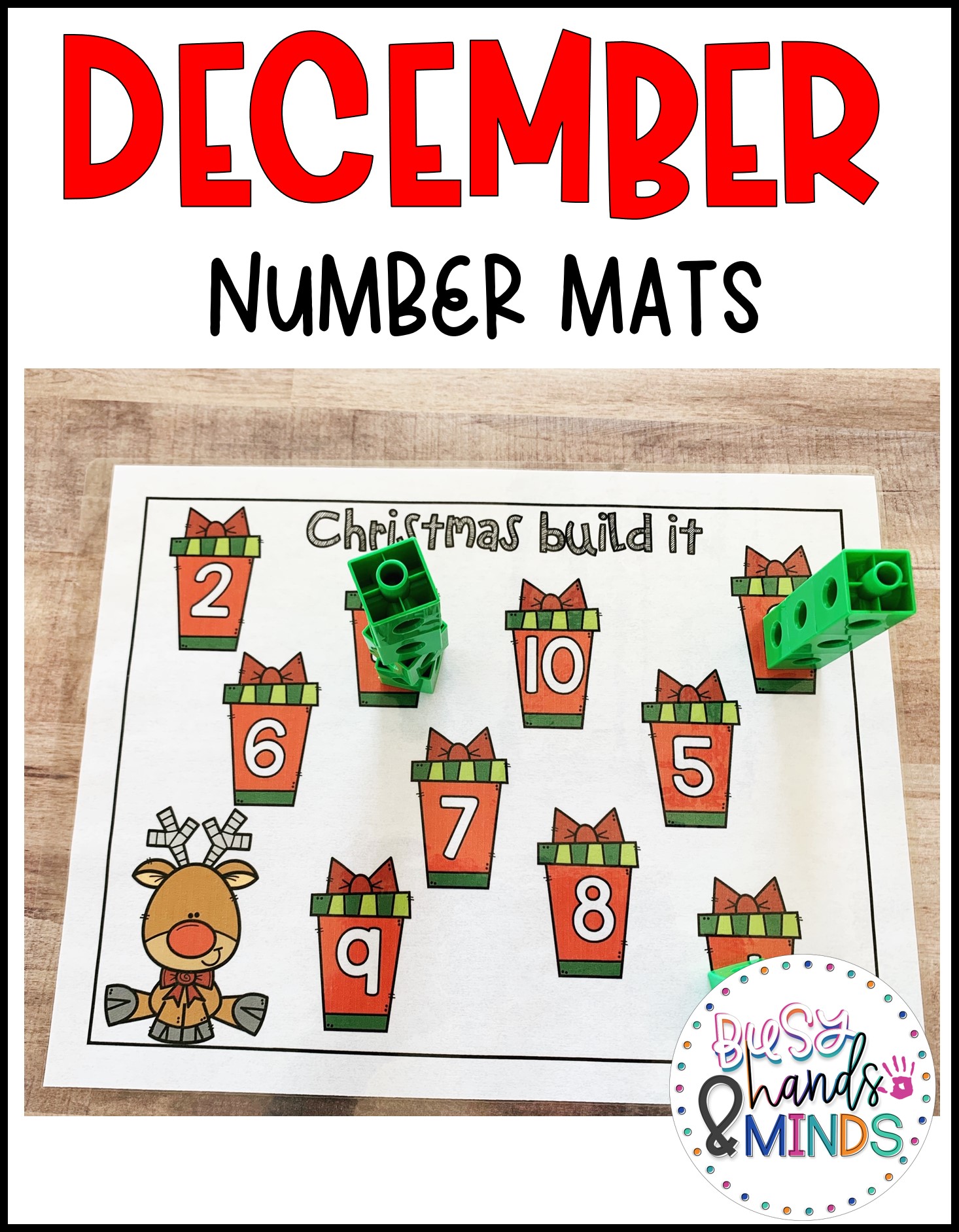 December Number Mats for Preschoolers | Busy Hands and Minds