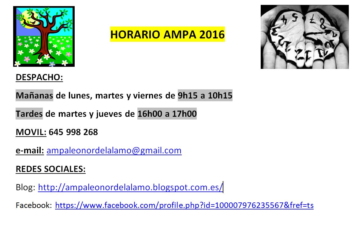 EL BLOG DE MI AMPA: Horario del Ampa EL BLOG DE MI AMPA: Horario del Ampa