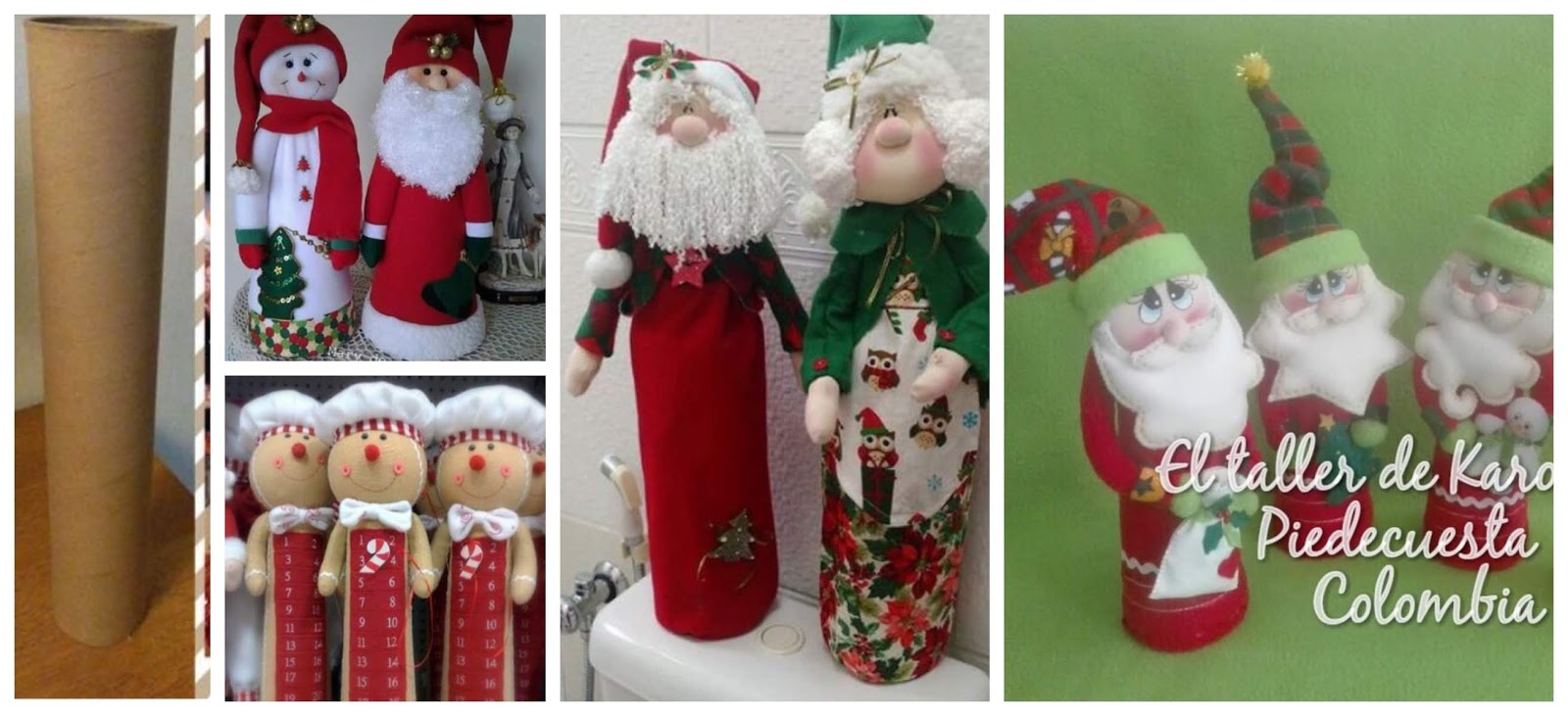 Aprende cómo hacer muñecos navideños con cartón y fieltro ~ Mimundomanual