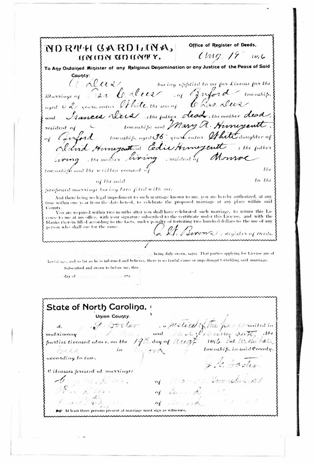 Carolina Family Roots: Treasure Chest Thursday~Asa C. Deese and Mary ...