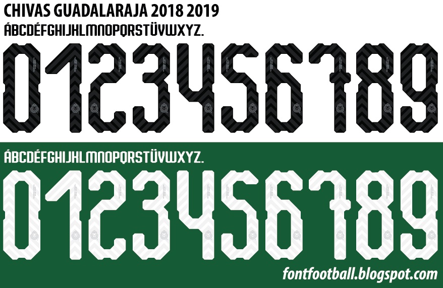 FONT FOOTBALL: Font Vector Chivas Guadalajara 2018 2019 kit FONT FOOTBALL: Font Vector Chivas Guadalajara 2018 2019 kit
