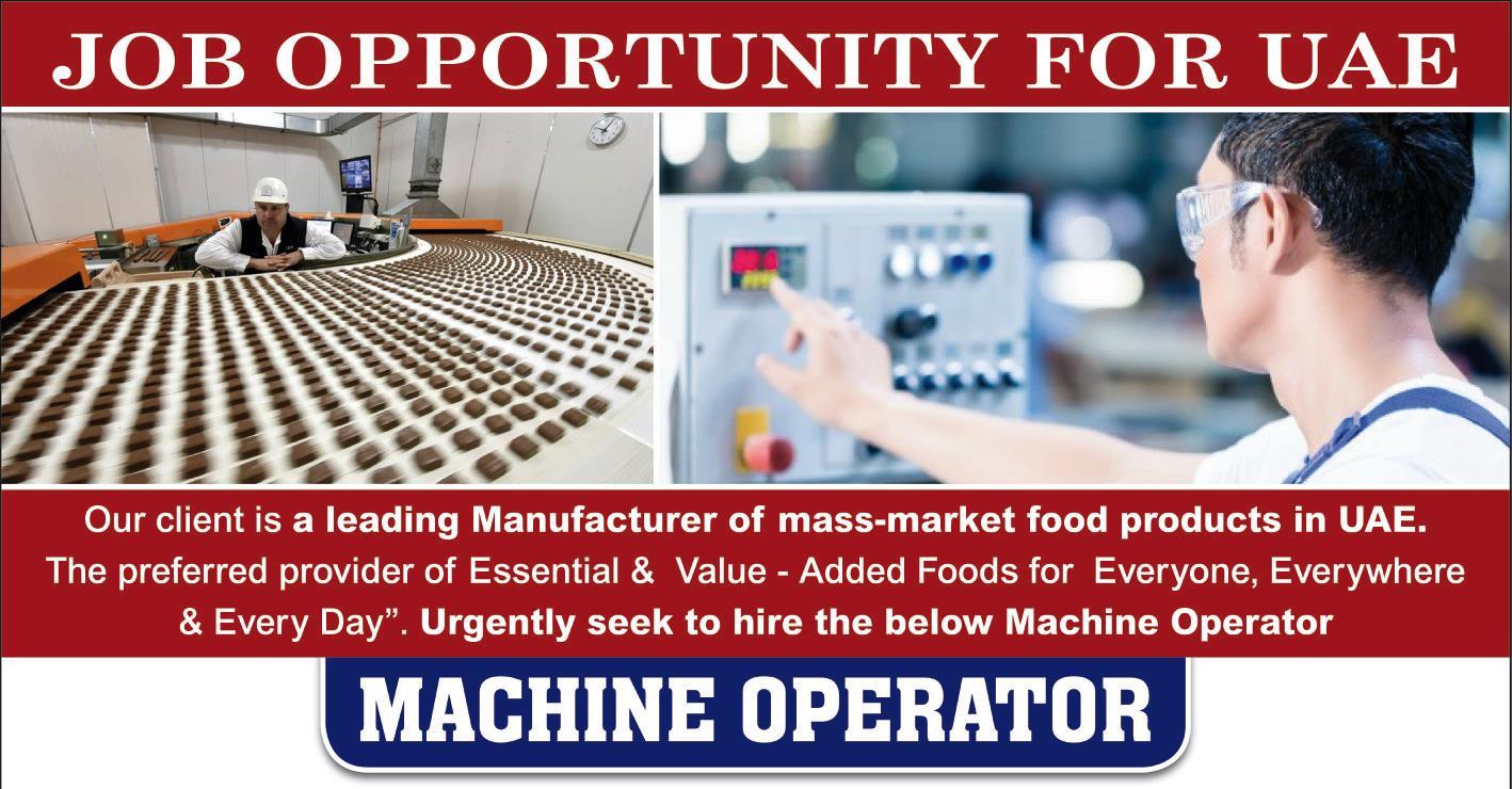 Machine Operator Job Opportunity For A Leading Manufacturer of Mass ...