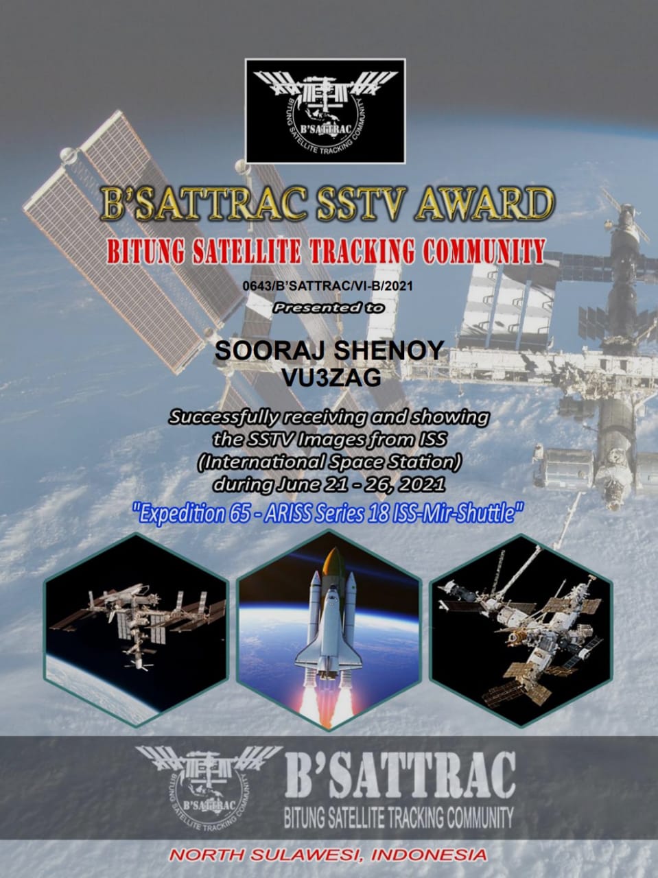 VU3ZAG Expedition: ISS SSTV- "Amateur radio on Shuttle, Mir and ISS ...