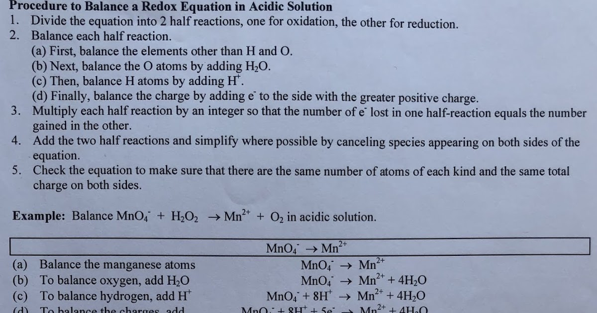 Murph's Blog of Chem Joy: SCH 4U - Balancing Redox Equations Using the ...
