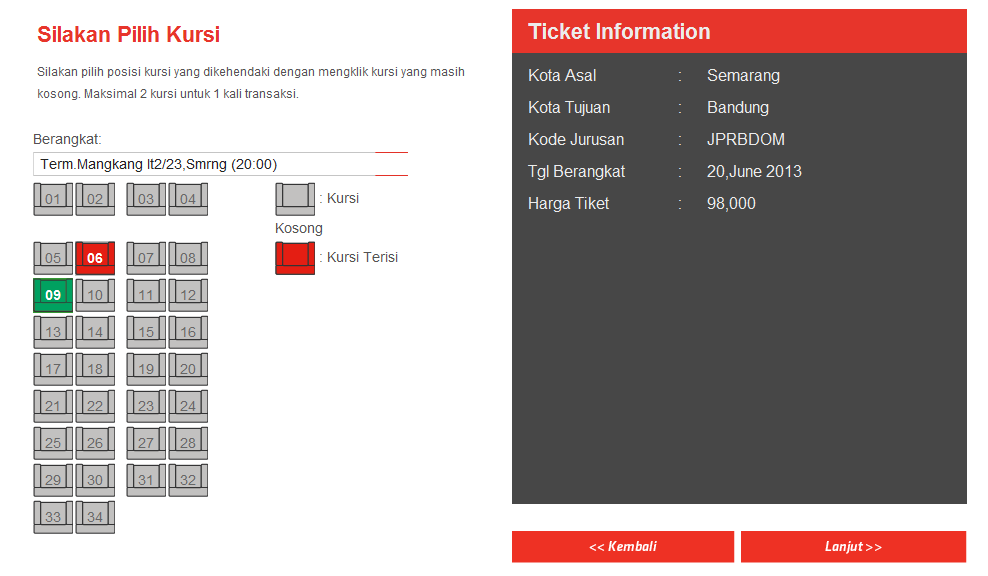 Inka Gustiana: SISTEM ONLINE PEMBELIAN TIKET BUS KRAMAT DJATI