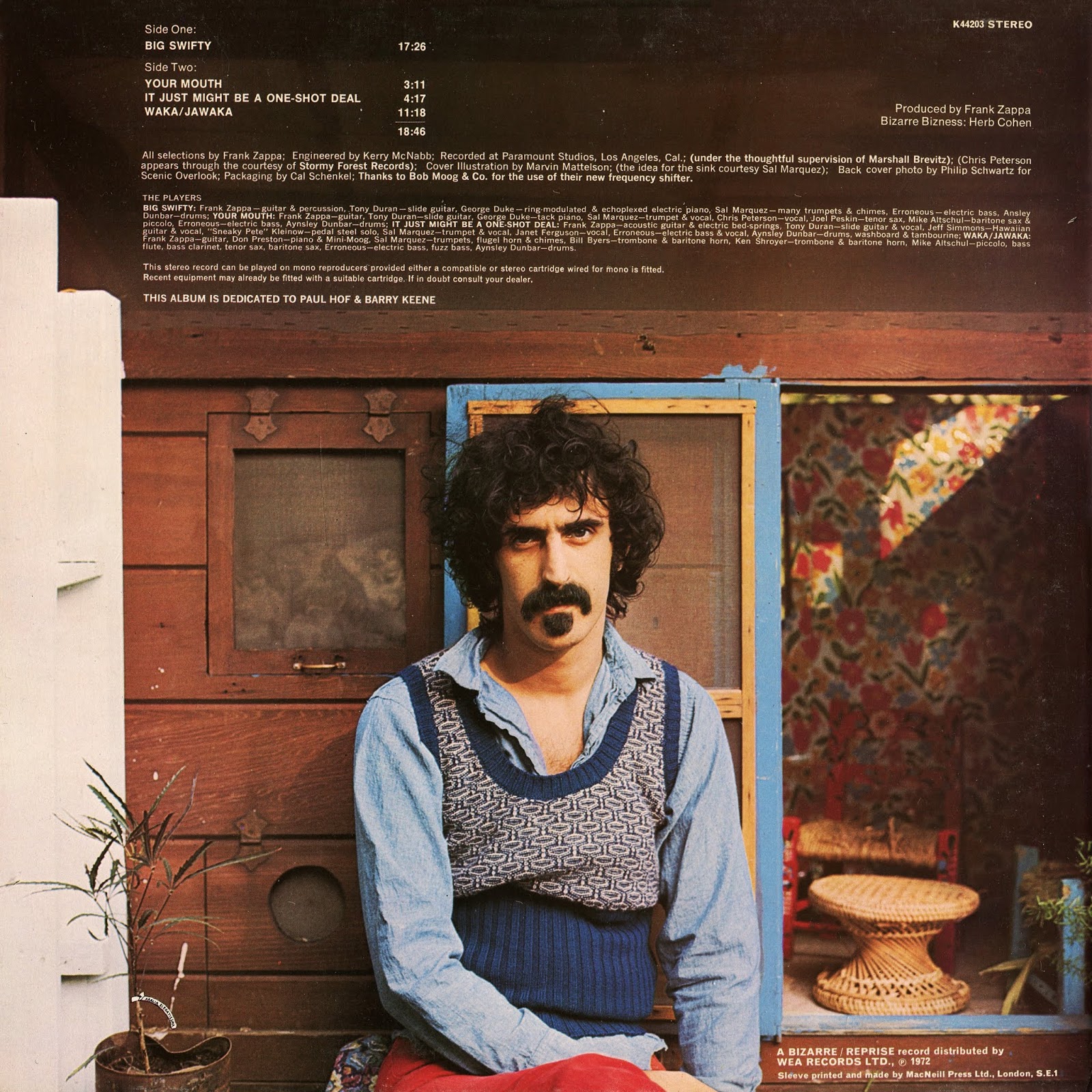 1972 Waka / Jawaka - Hot Rats - Frank Zappa - Rockronología