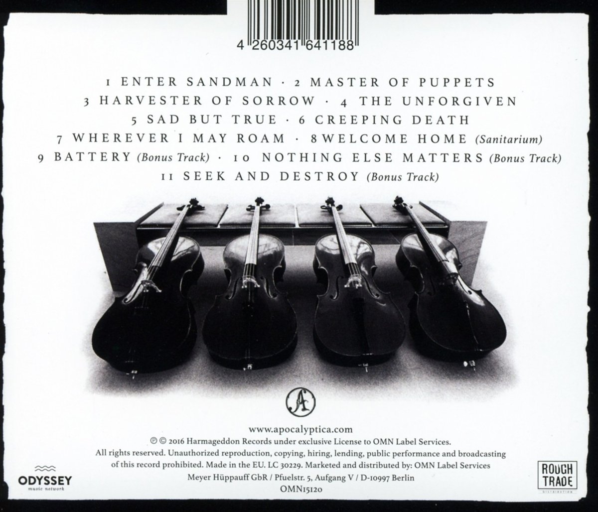 Classic Rock Covers Database: Apocalyptica - Plays Metallica by Four ...