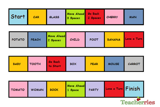 Teacherries: Plural Nouns Board Game and Cut&Stick Activity!!!