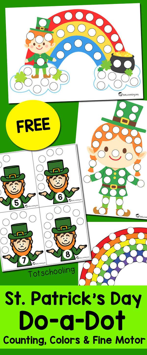 St. Patrick's Day Do-a-Dot Sheets | Totschooling - Toddler, Preschool ...