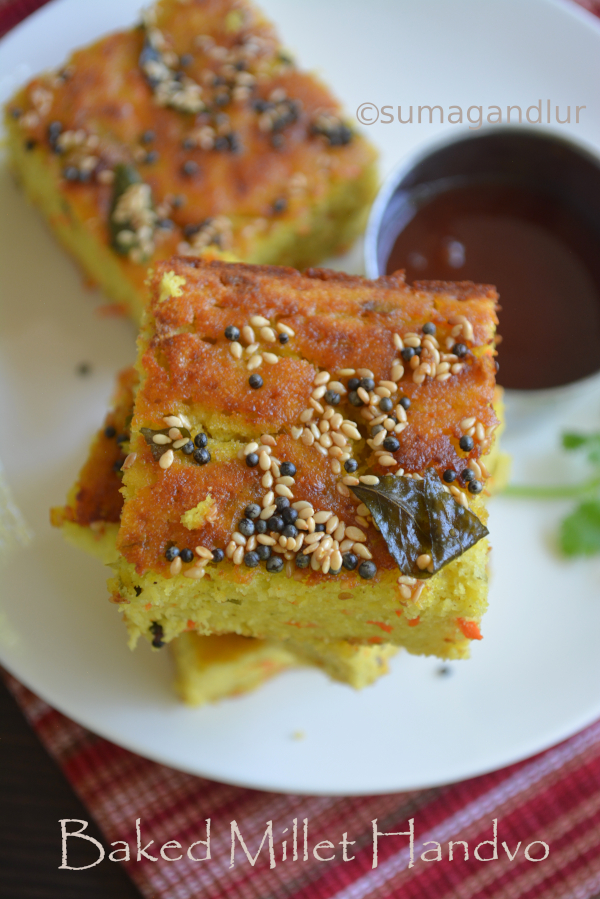 Veggie Platter: Baked Millet Handvo