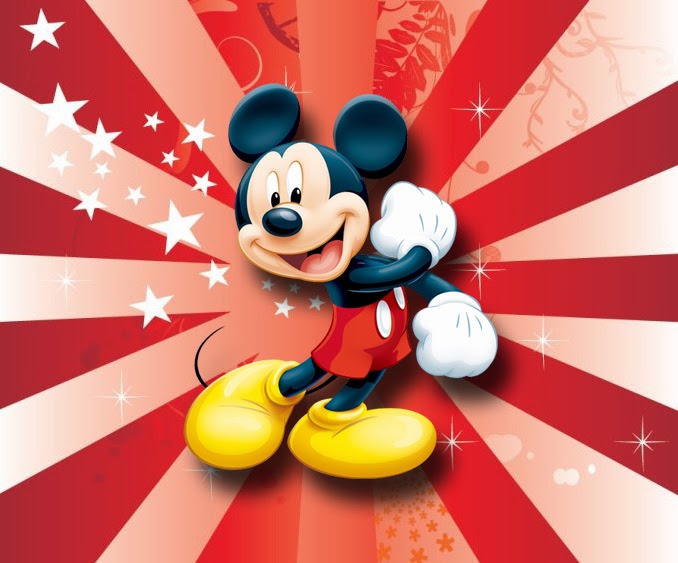 Imagens Fofas: Banners do Mickey com Fundo Vermelho - Para editar