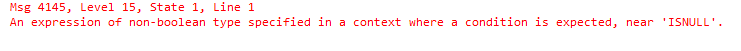 An Expression Of Non Boolean Type Specified In A Context Where A Condition Is Expected Near