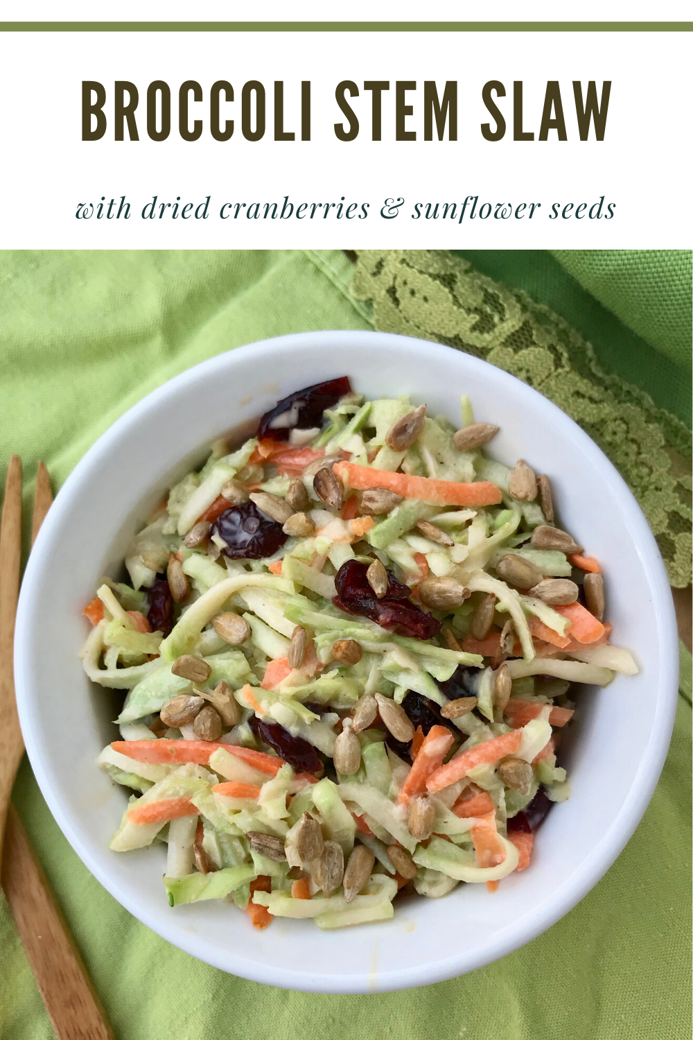 Savory Moments: Broccoli stem slaw with cranberries