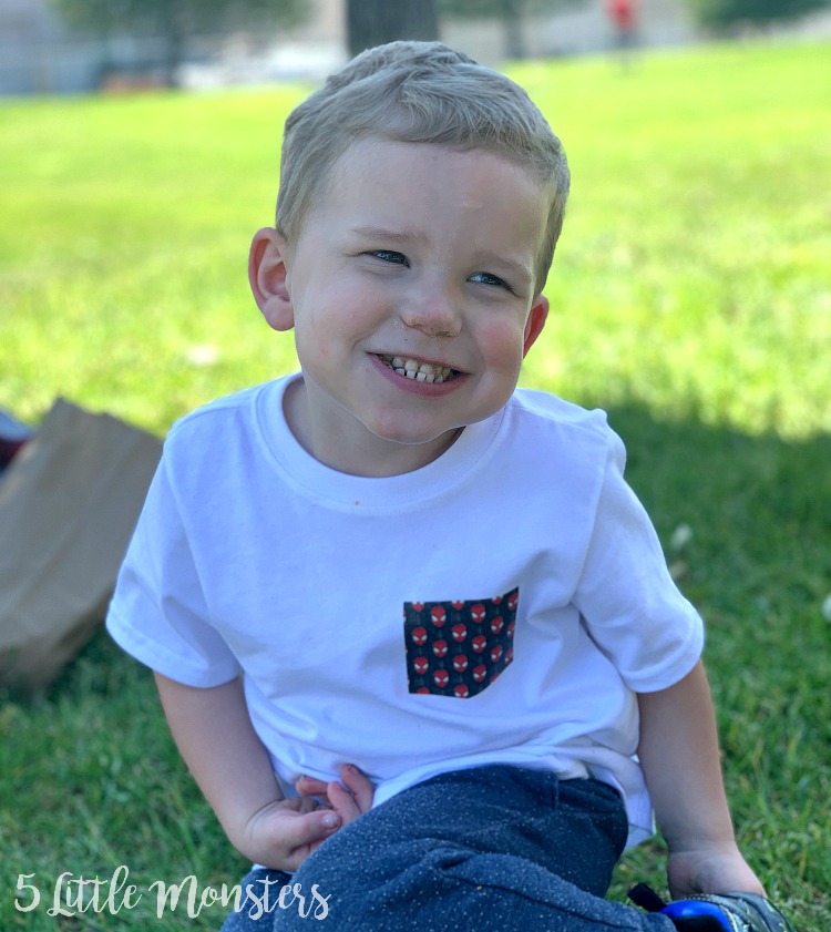 5 Little Monsters: Contrast Faux Pocket T-Shirts