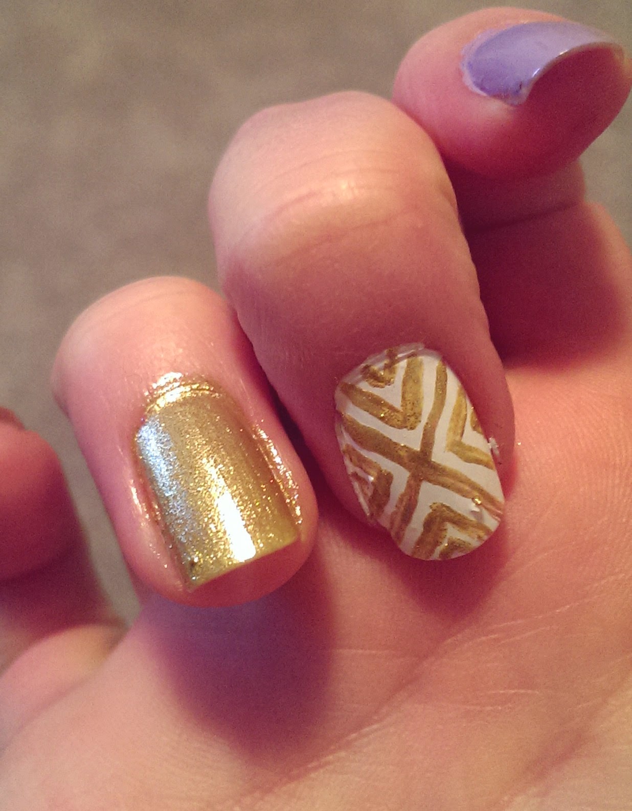 Manicure Monday (Gold Accent Mani) and Monthly Pedicure (Flower Toes ...