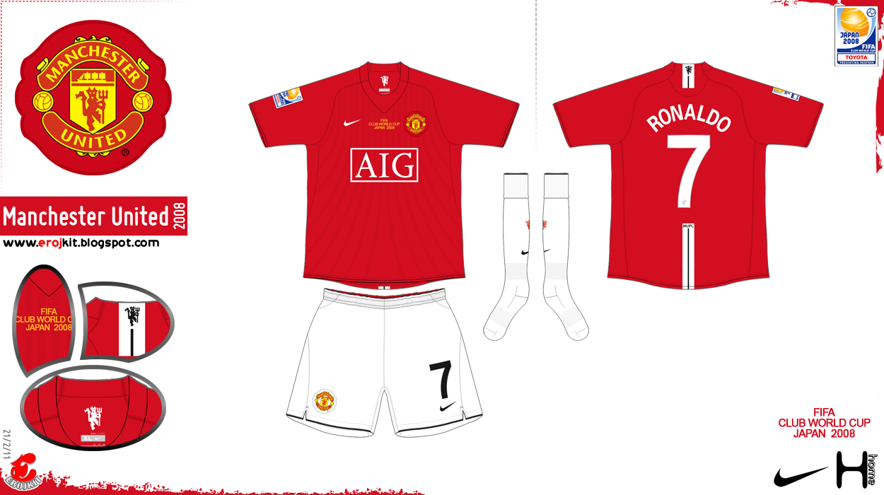 Kit Design, by eroj: 2008-09 Manchester United (Home, Away e Third)