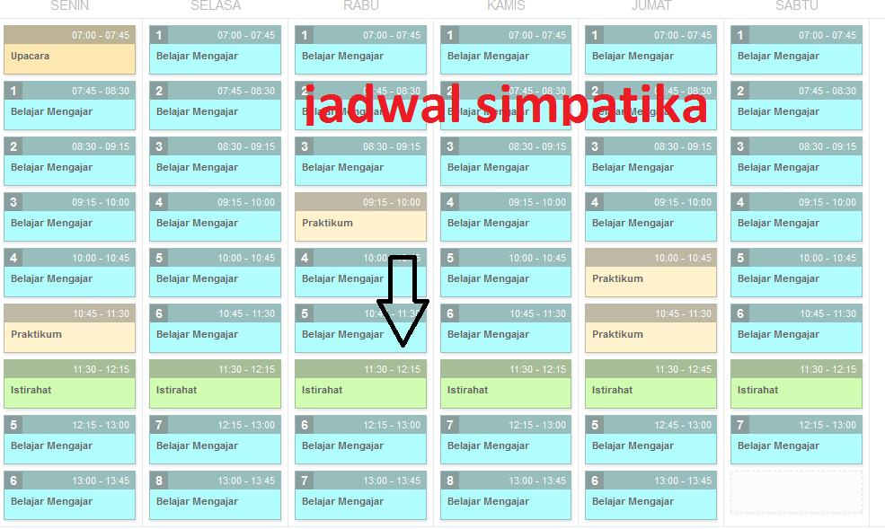 Mengatur Jadwal Mingguan di Simpatika ~ Madrasah Tercinta