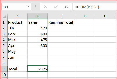 Microsoft Excel Tutorial-How To Create Running Total ~ NairaPoint Tech Blog