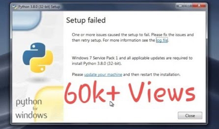 How do I solve python setup failed error on windows?