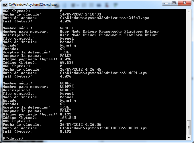 Agux y sus bits: Buscando drivers con DriverQuery