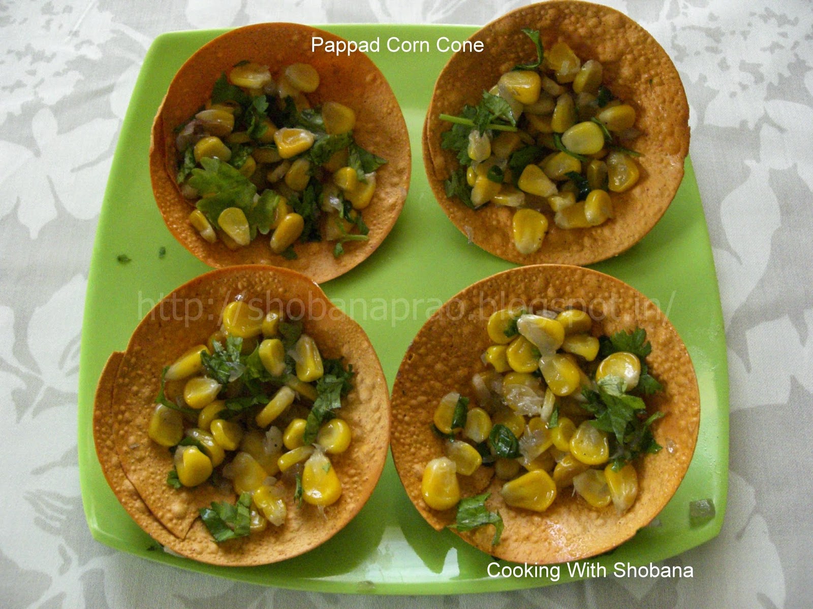 Cooking With Shobana : PAPPAD CORN CONE