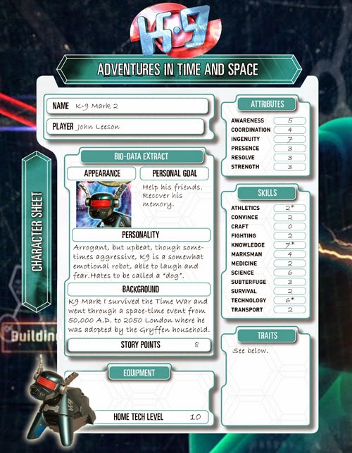 K9 the Series: The Character Sheets