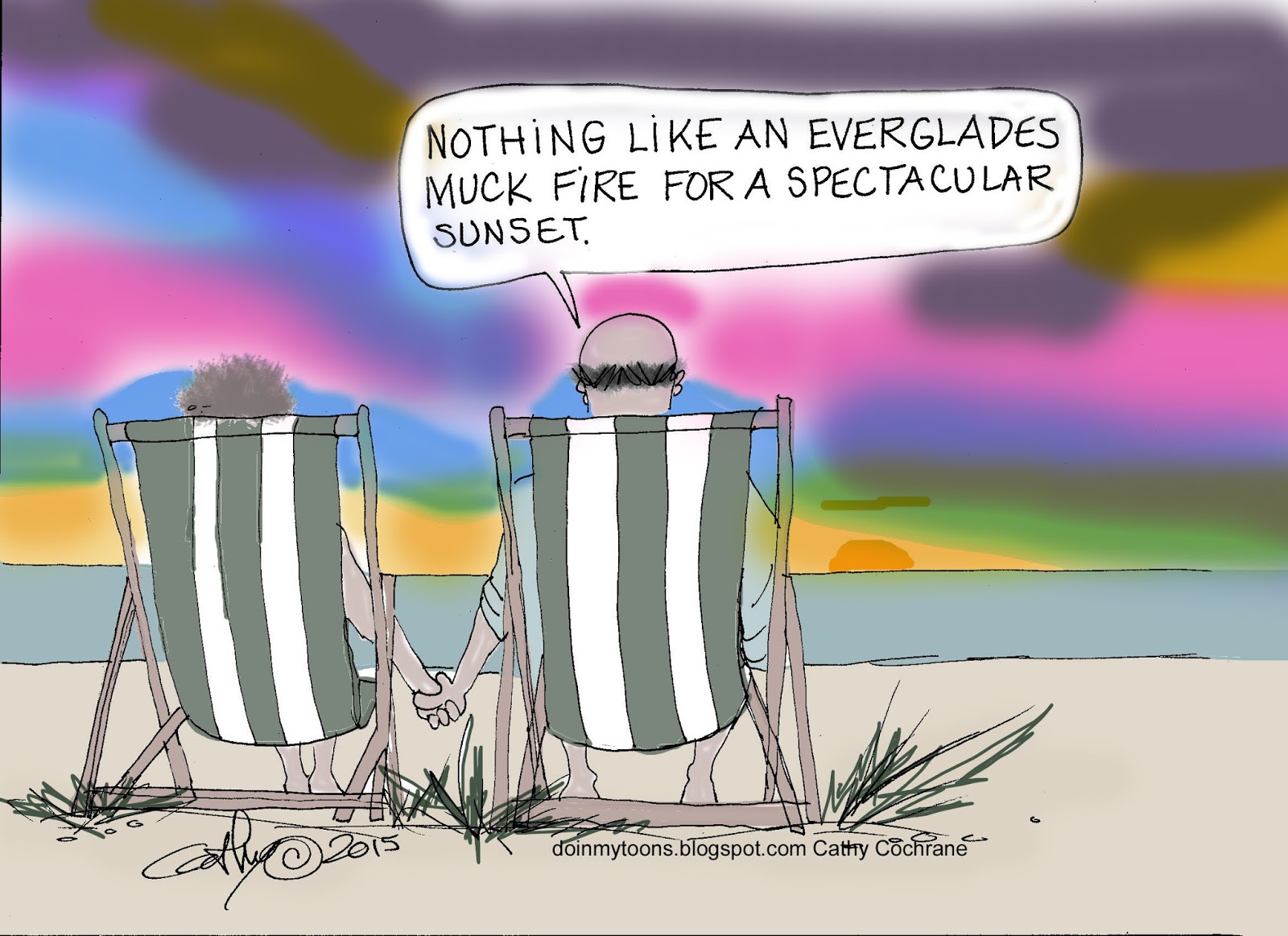 DoinMyToons: Everglades Muck Fire Sunset