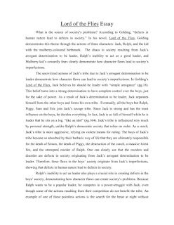 essay examples: Lord Of The Flies Essay