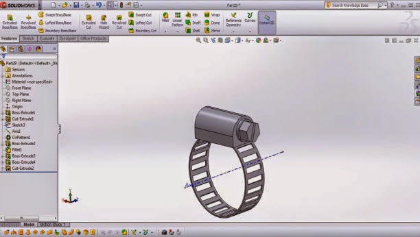 How to Make a Hose Clamp 3D model in Solidworks. - SolidWorks Share