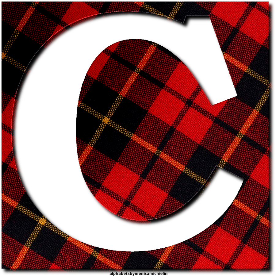 M. Michielin Alphabets: RED PLAID TEXTURE ALPHABET LETTERS, NUMBERS ...