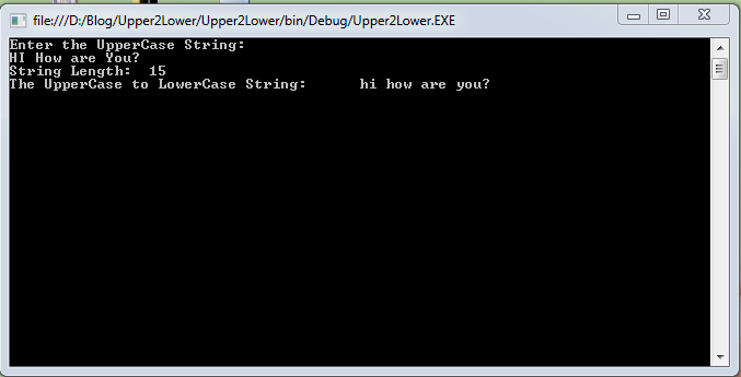 Sample Programs In Cnet String Upper To Lower Without Using String Functions