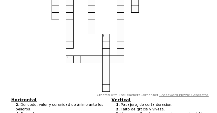 Rincón de Letras: Crucigrama sobre vocabulario