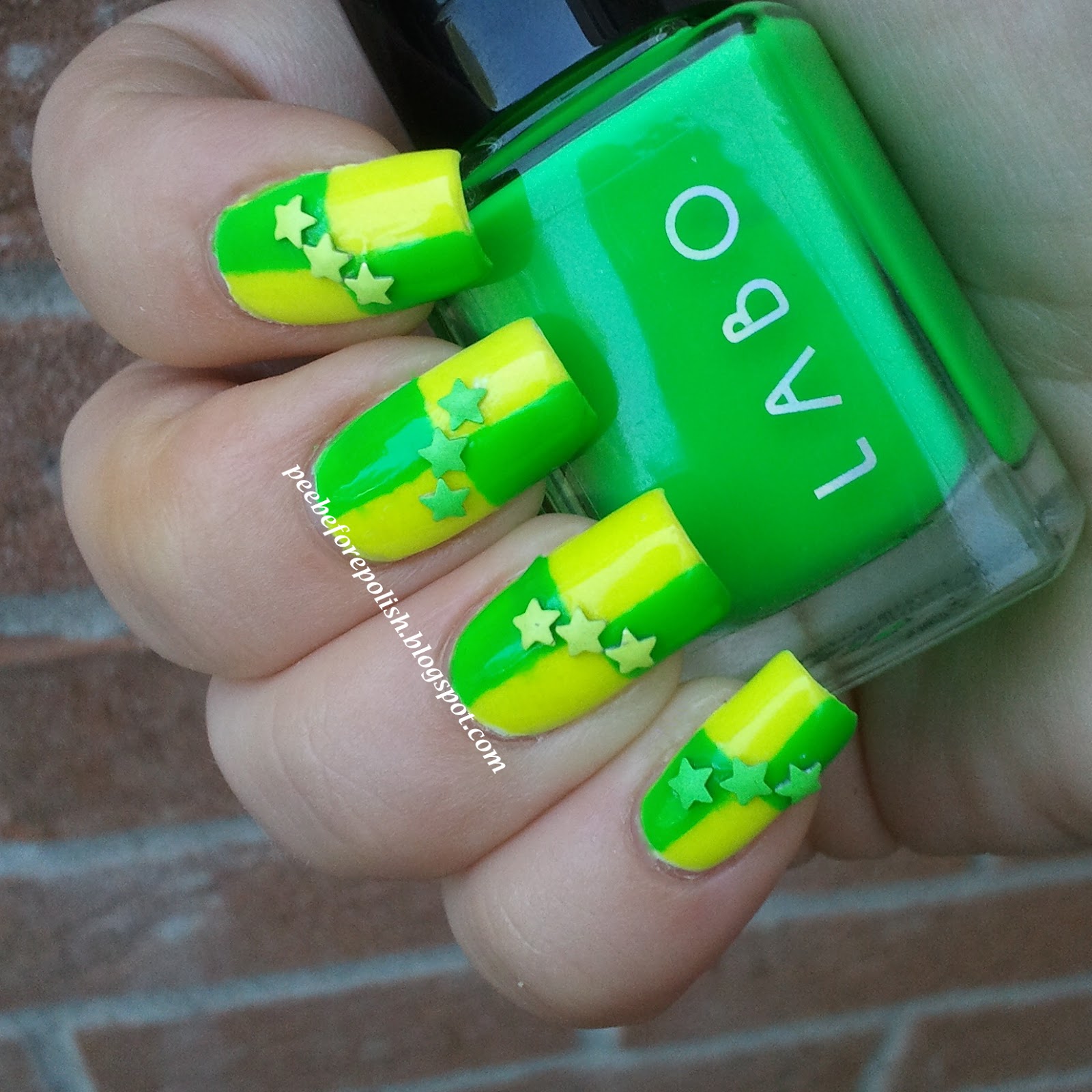 Pee Before Polish: Neon Chess Nails and Neon Studs