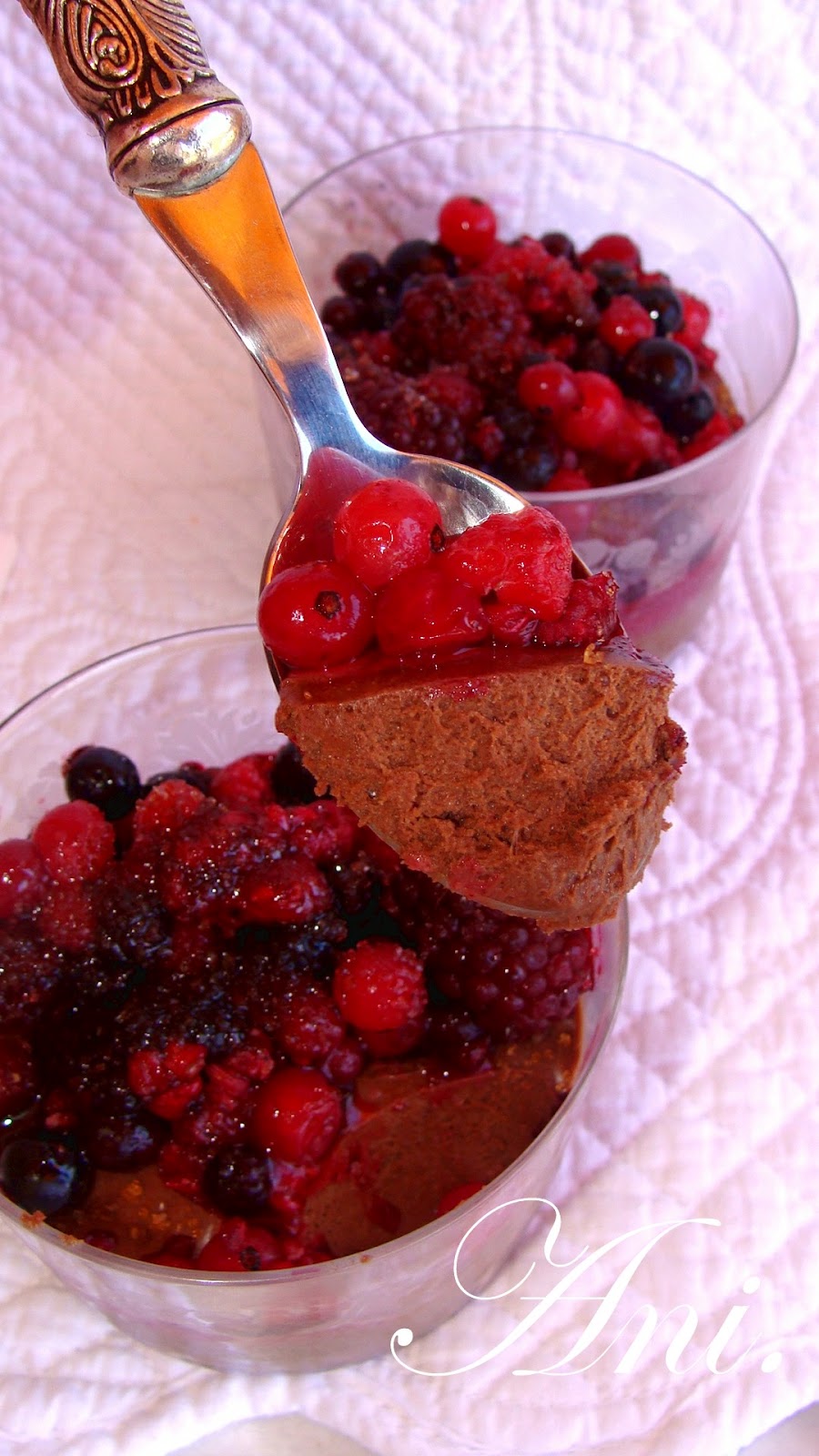 La Cocina de Ani: Copas de chocolate con ron y frutos rojos...dulce ...