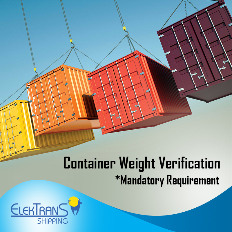 Container weight verification – mandatory requirement! ~ Elektrans Global