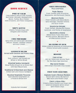 Disney Vacation Kingdom: Disney Cruise Line Room Service Menu