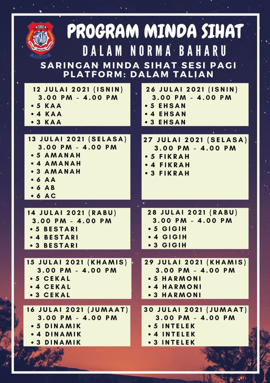 PROGRAM MINDA SIHAT ~ SELAMAT DATANG KE SMK SAAS,KAJANG