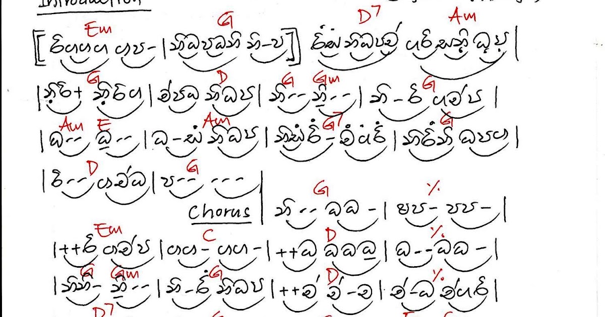 Sinhala Notation , Sinhala Piano Notes , Sinhala Keyboard Notations