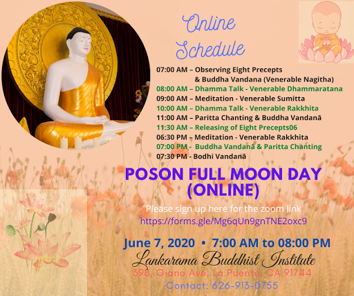 Poson Full Moon Day - Online Session - Dhamma USA
