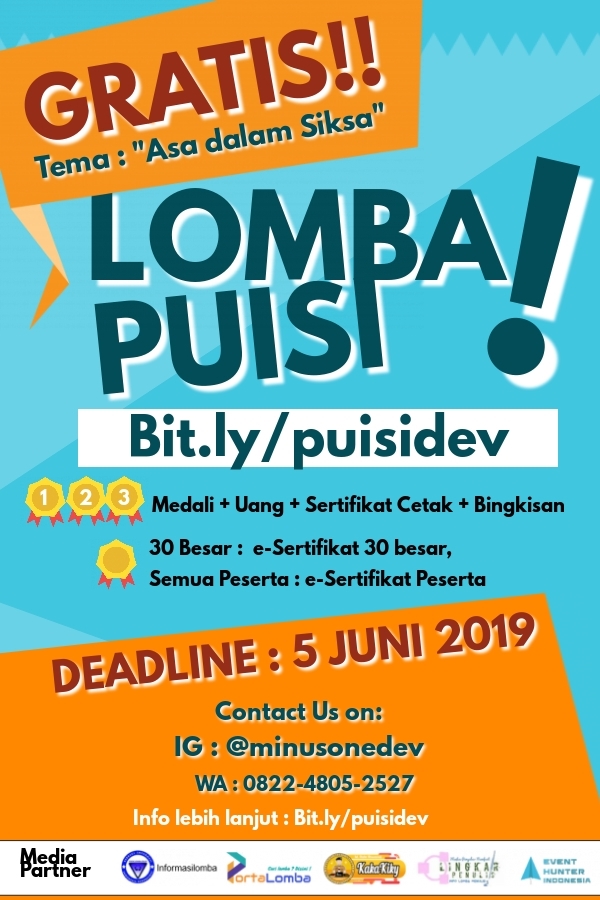 Lomba Menulis Puisi Nasional - Puisidev 2019 | Minus One-dev - KakaKiky ...