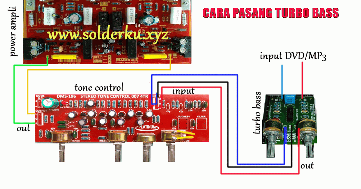 √Cara Memasang Turbo Bass Pada Tone Control dan Power Ampli - solderku