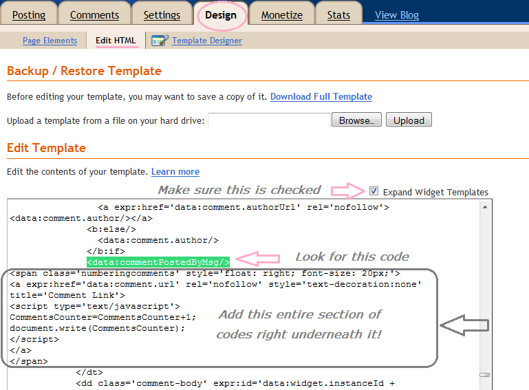 Design it Chic: Numbering Post Comments
