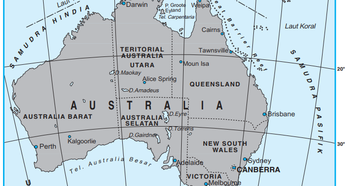BENUA AUSTRALIA (Gambar, Letak Astronomis, Batas, Bentang Alam, Flora ...
