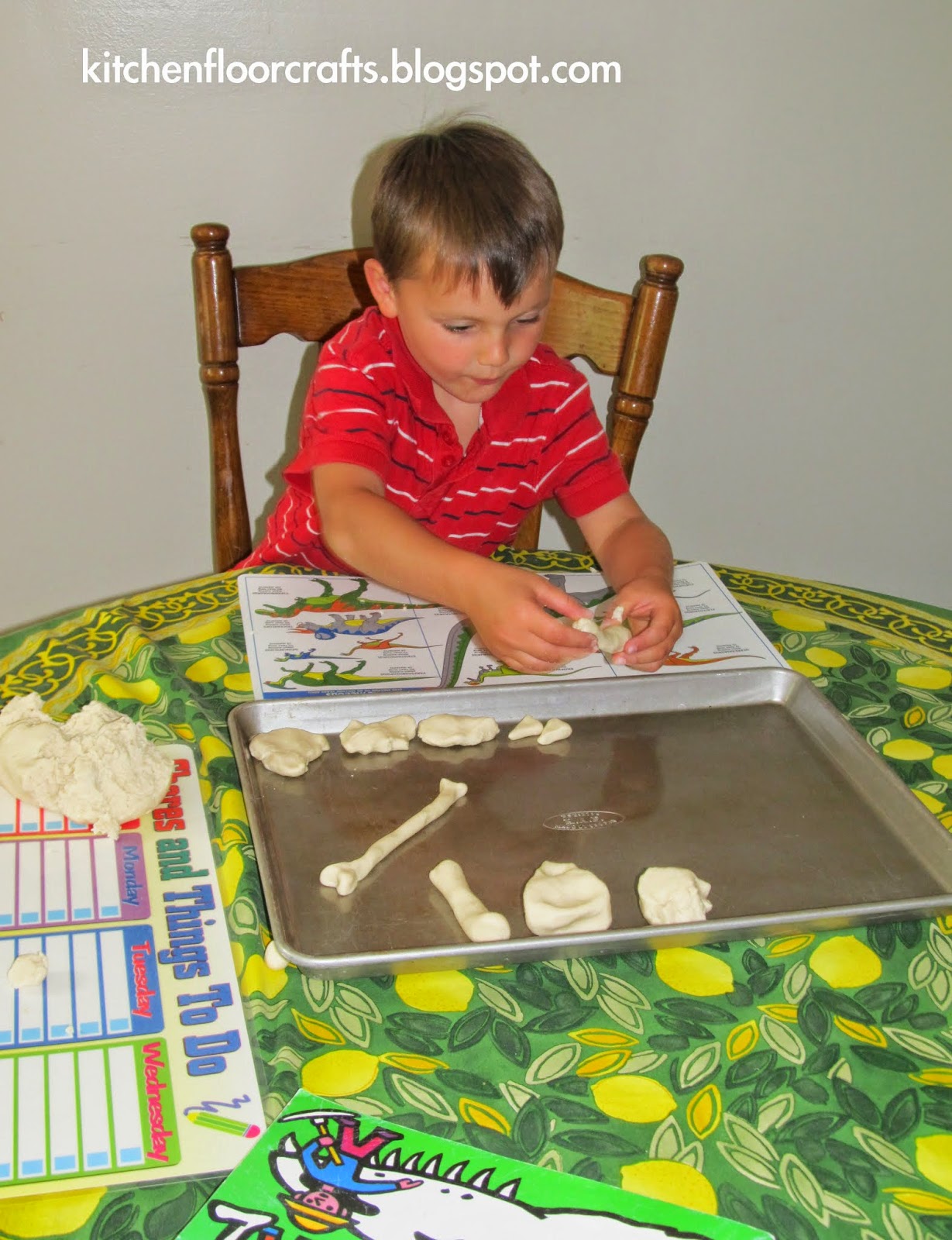 Kitchen Floor Crafts: Homemade Dinosaur Bones