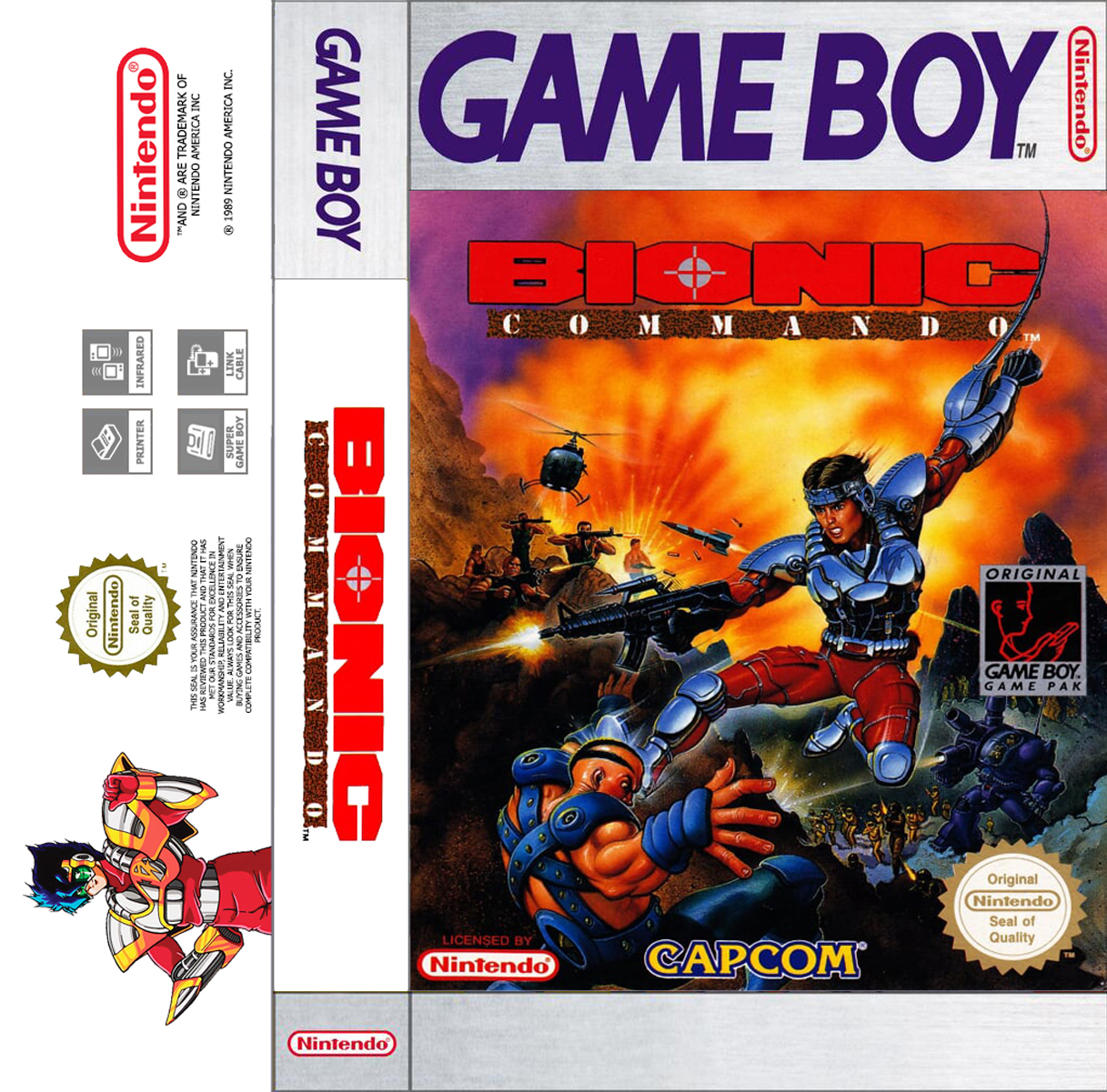 Solo una partida mas: Bionic commando Game boy cassette cover