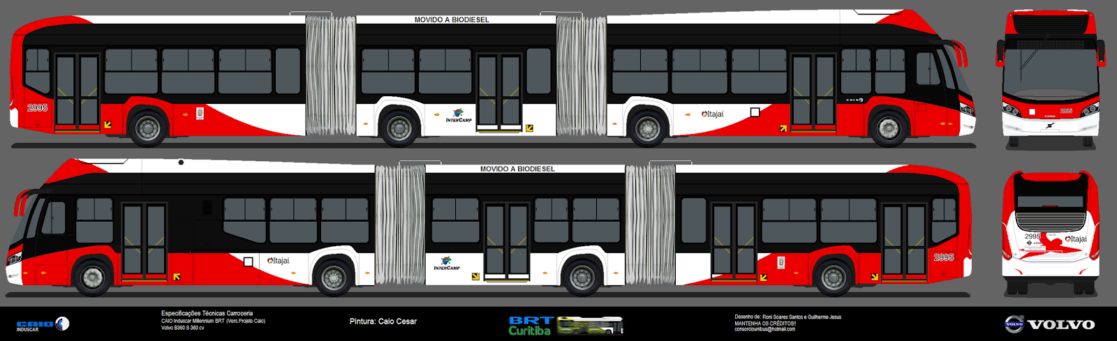 Desenho de Campinas: Caio Millennium BRT Volvo B360S