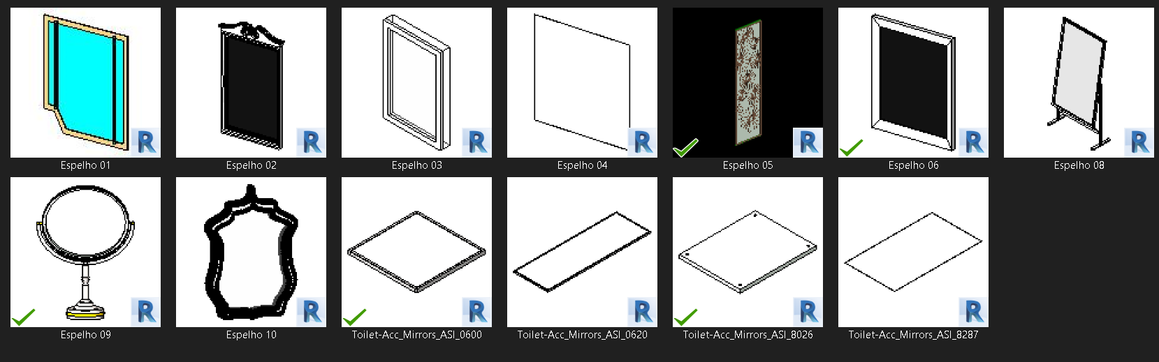 Espelhos em Revit - Famílias Revit